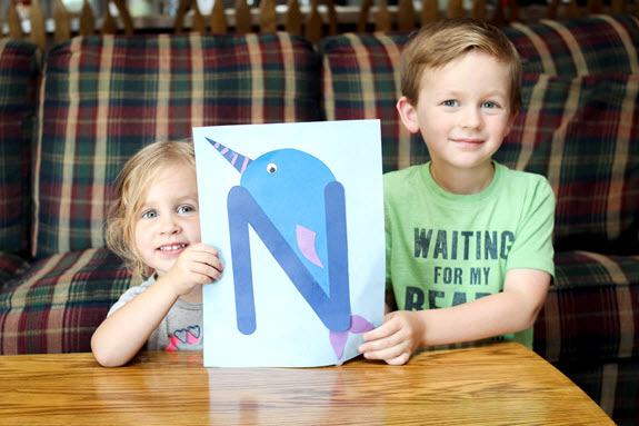 Printable Letter N Craft - N is for Narwhal (FREE Download)