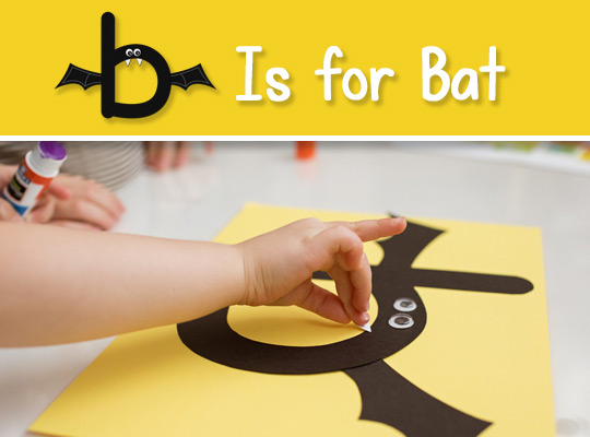 Lowercase B Craft - B is for Bat (+ Printable Template)