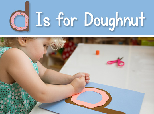 Lowercase Letter D Craft - D Is for Doughnut (+ printable template)