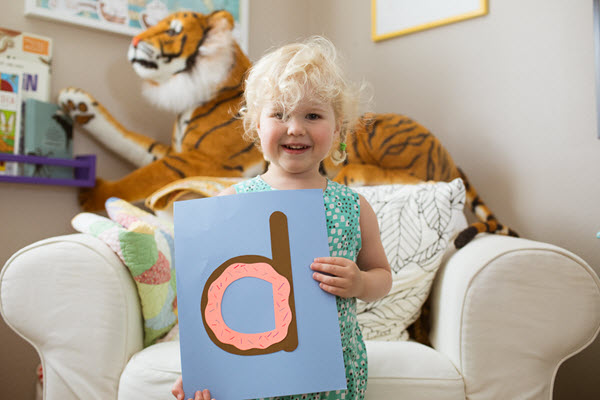 Lowercase Letter D Craft - D Is for Doughnut (+ printable template)