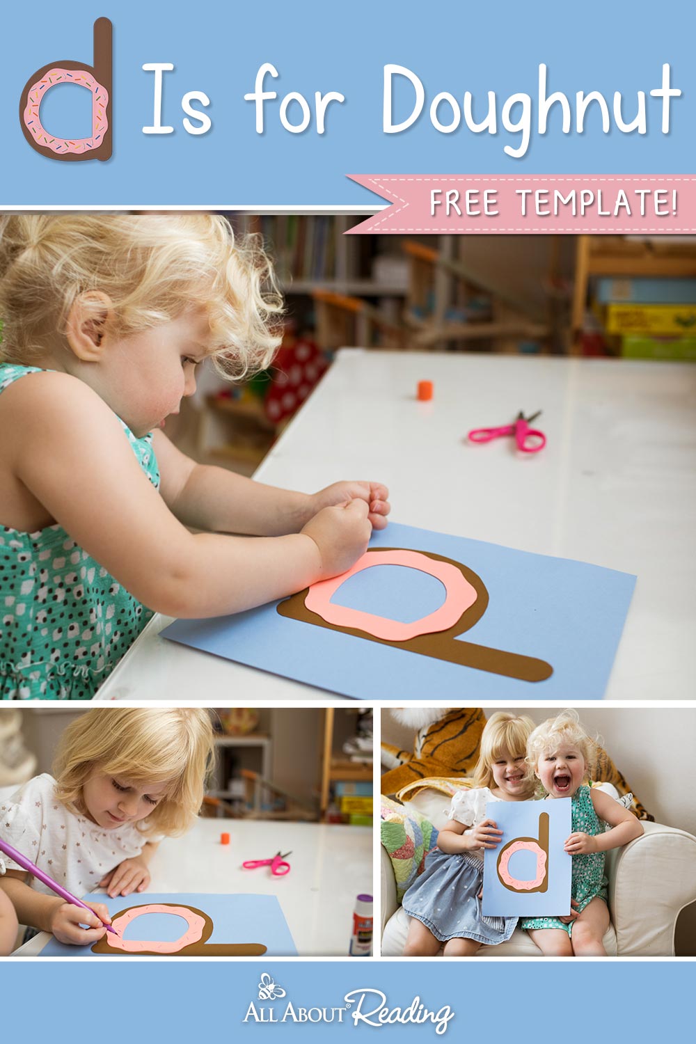 Lowercase Letter D Craft - D Is for Doughnut (+ printable template)