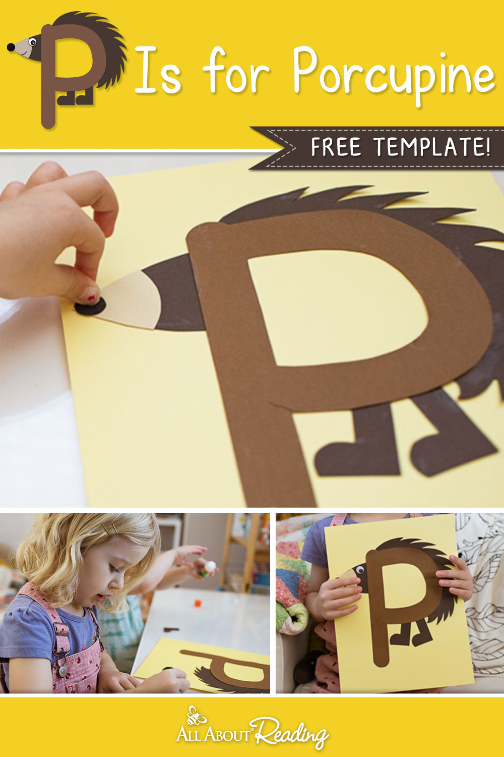 Printable Letter P Craft - P Is for Porcupine
