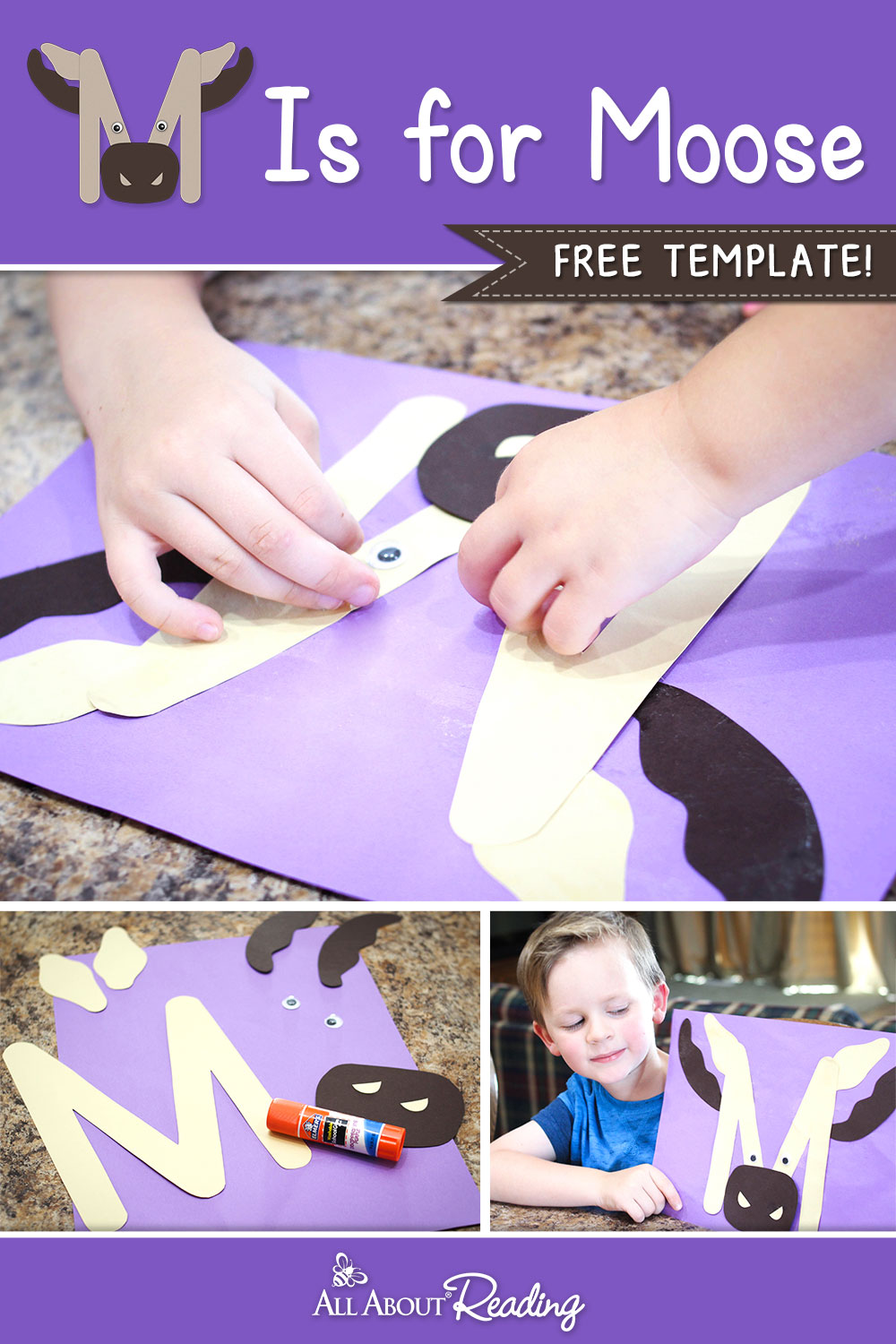 Printable Letter M Craft - M is for Moose (FREE Download)