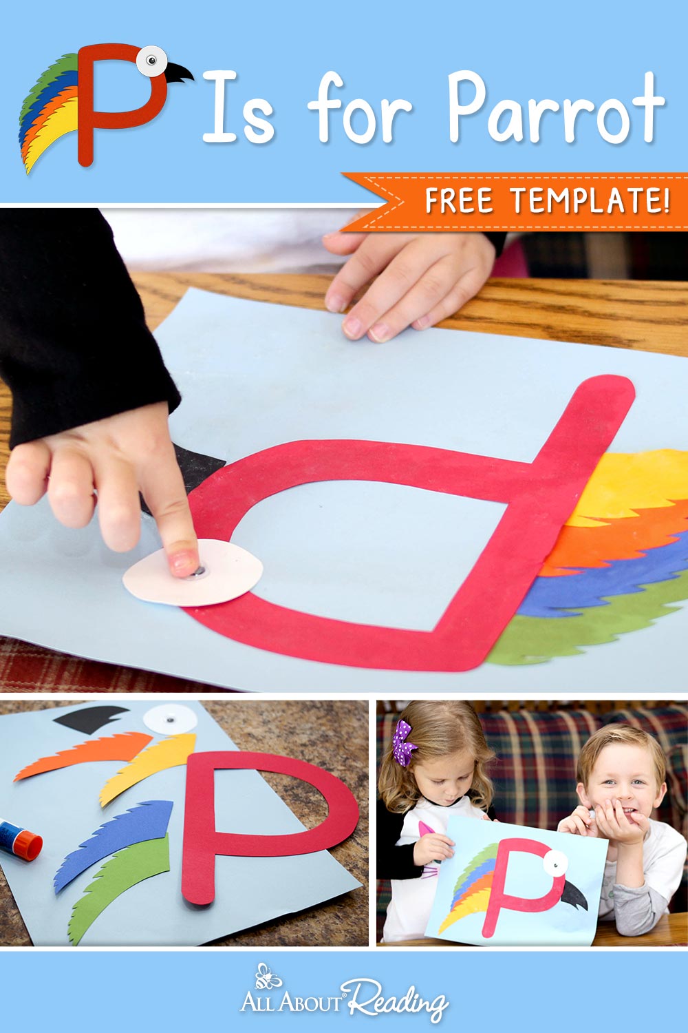 Printable Letter P Craft - P is for Parrot (FREE Download)