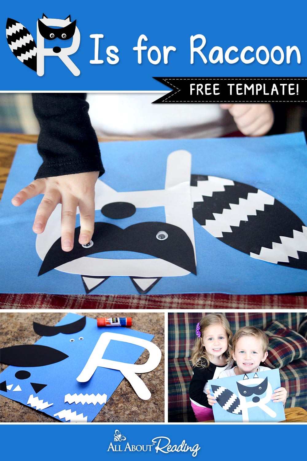 Printable Letter R Craft - R is for Raccoon (FREE Download)
