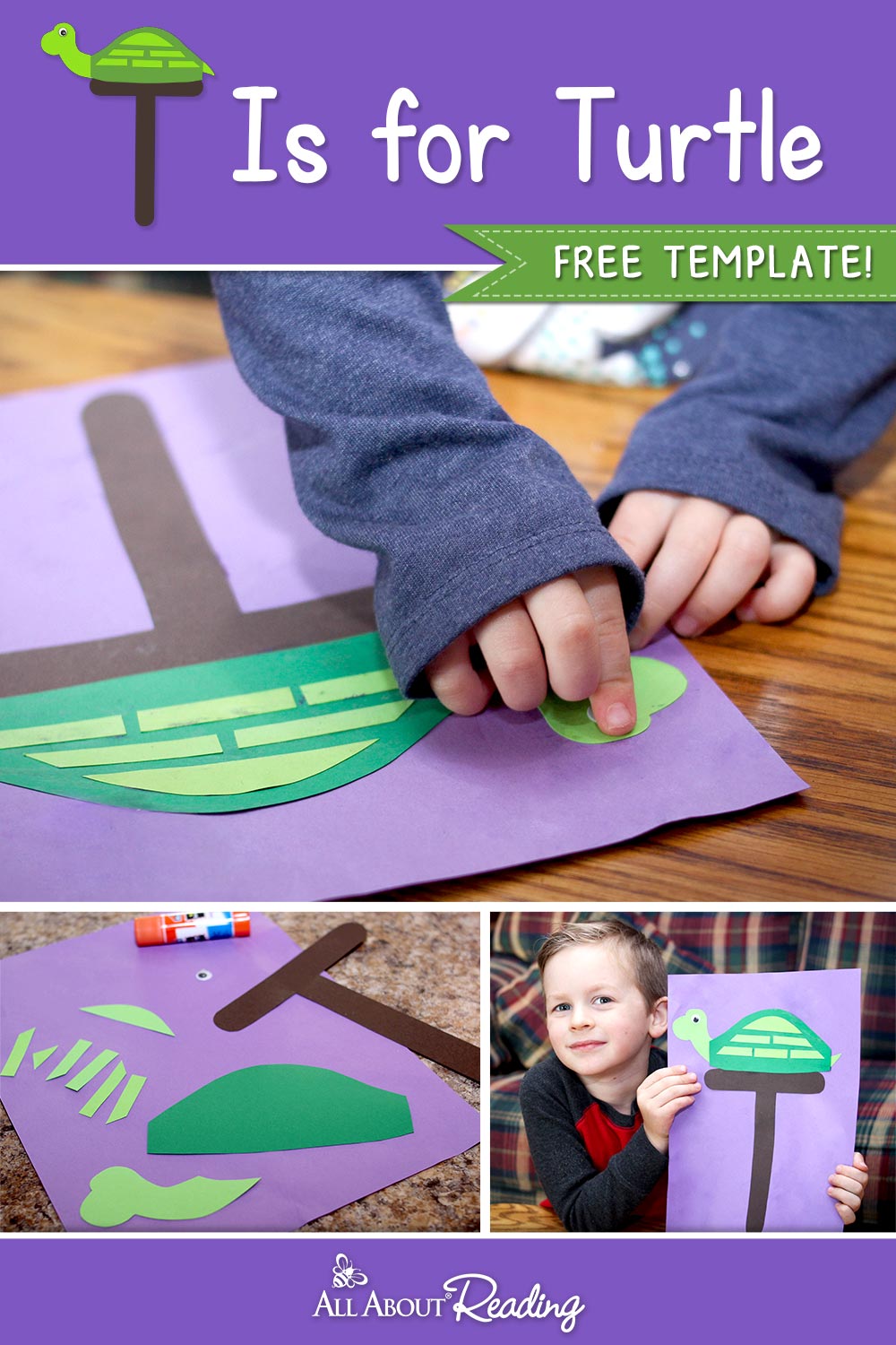 Printable Letter T Craft - T is for Turtle (FREE Download)