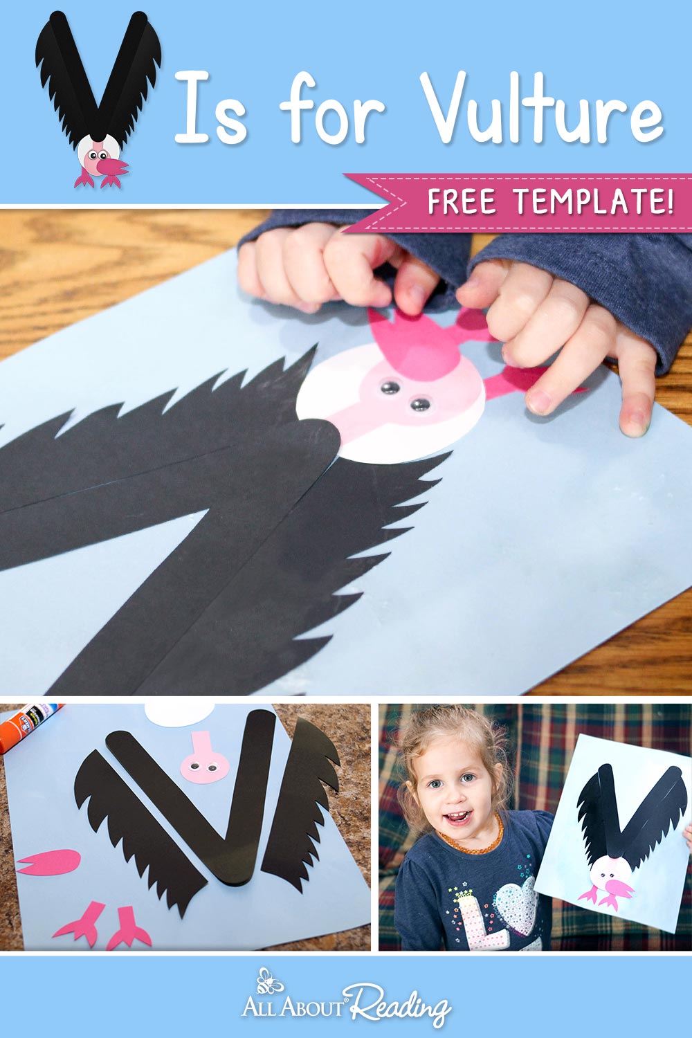 Printable Letter V Craft - V is for Vulture (FREE Download)